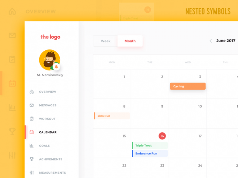 Calendar App Template - Free Sketch Resource | Sketch Elements