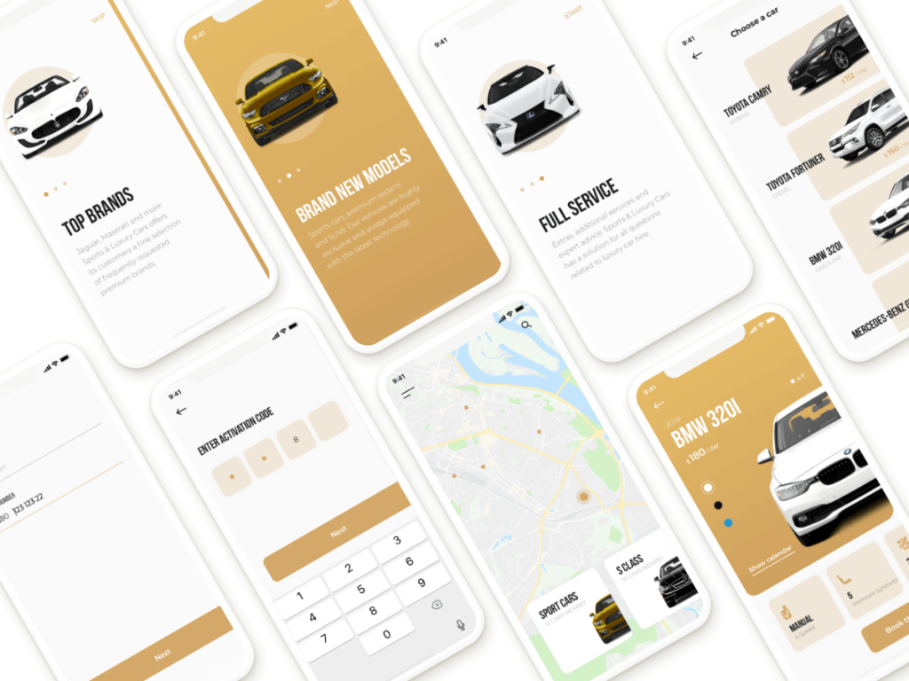 Car Rental iOS Concept App - Free Sketch Resource | Sketch Elements