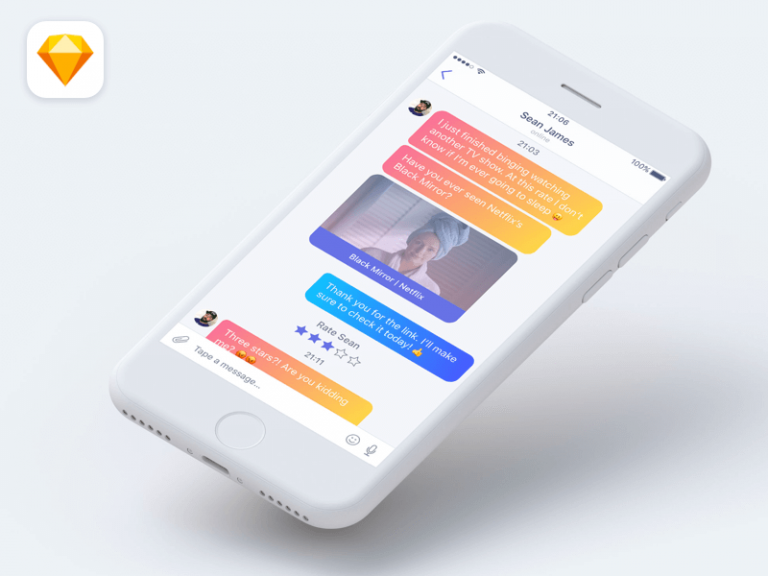 Chat Message UI Kit - Free Sketch Resource | Sketch Elements