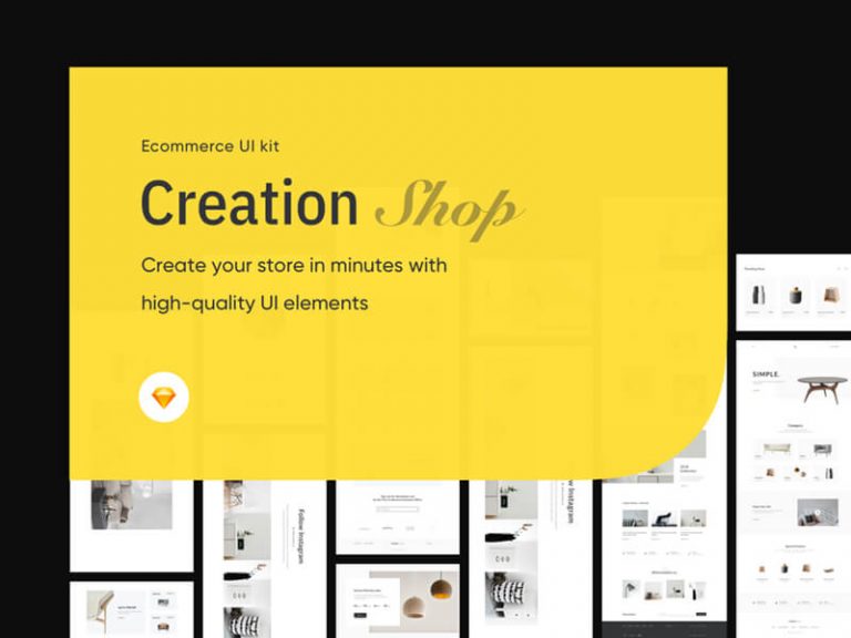 Creation Shop UI Kit - Free Sketch Resource | Sketch Elements