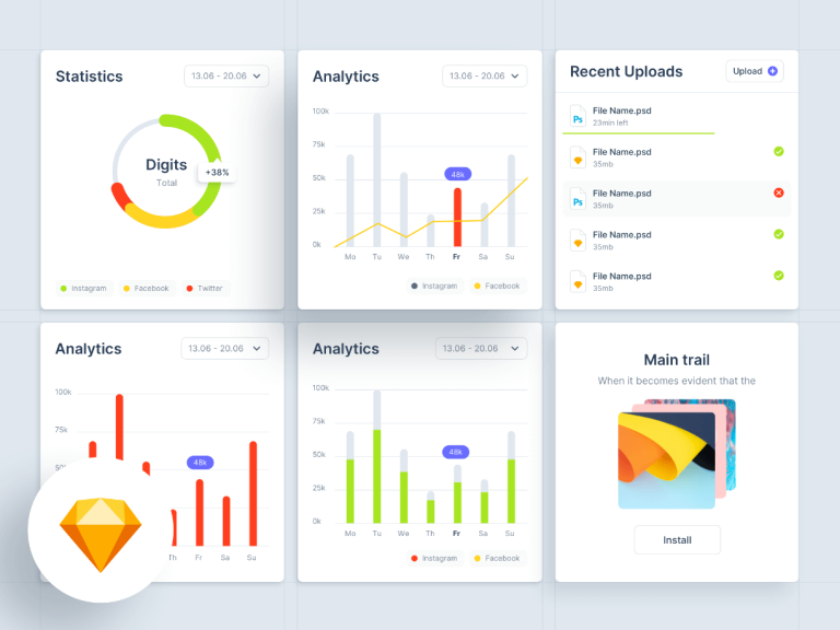 Design Starter UI Kit - Free Sketch Resource | Sketch Elements