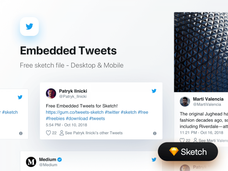 Embedded Tweets Template - Free Sketch Resource | Sketch Elements