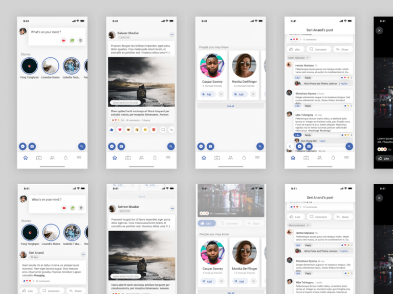 Facebook Redesign Concept - Free Sketch Resource | Sketch Elements
