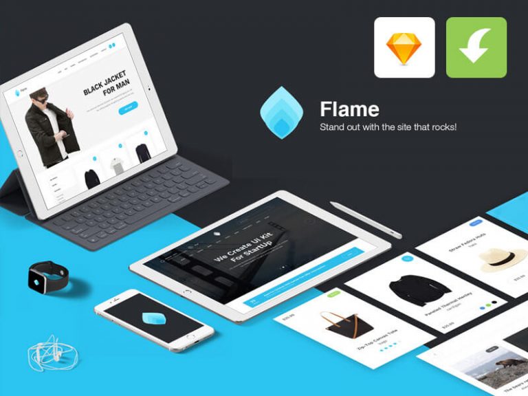 Flame UI Kit - Free Sketch Resource | Sketch Elements