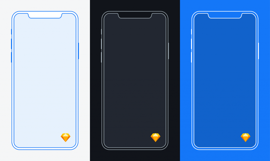 iPhone X Line 3 Colors Mockup - Free Sketch Resource | Sketch Elements