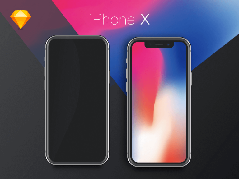 iPhone X Realistic Front View Mockup - Free Sketch Resource | Sketch ...