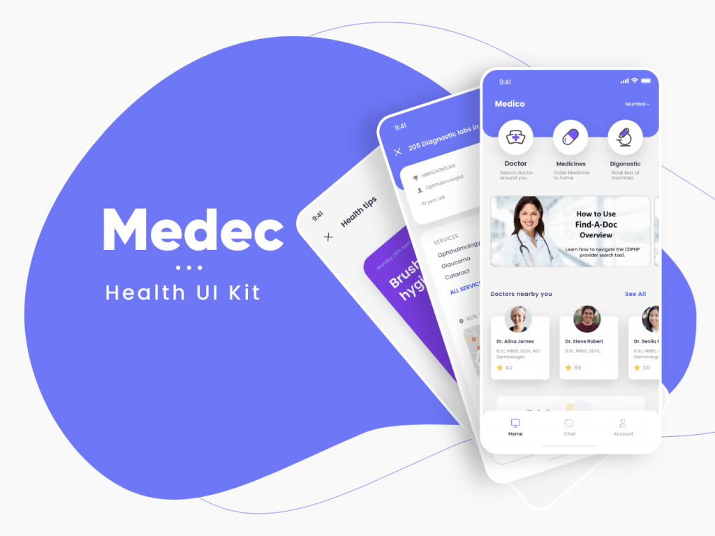 Medec Health App UI Kit - Free Sketch Resource | Sketch Elements