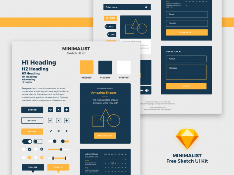 Minimalist UI Kit - Free Sketch Resource | Sketch Elements