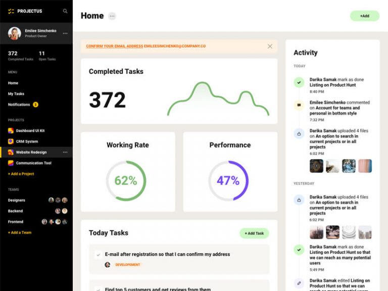 Project Management UI Kit - Free Sketch Resource | Sketch Elements