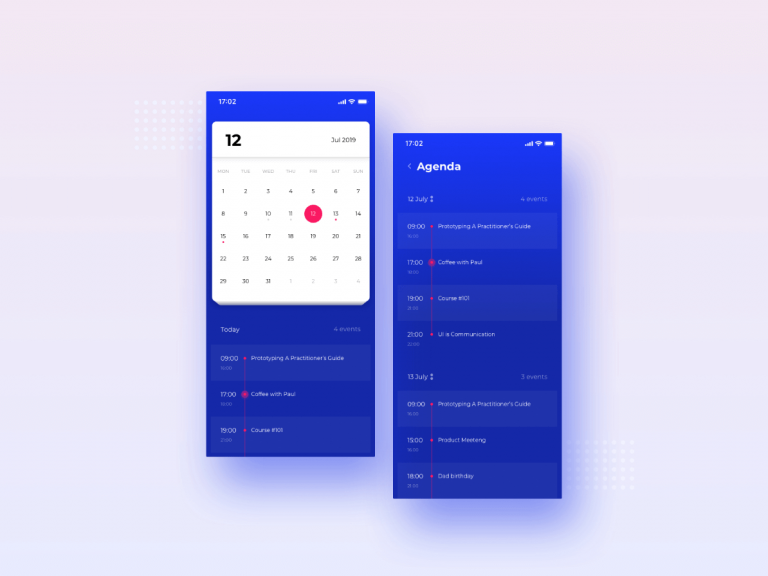 Simple Calendar App UI - Free Sketch Resource | Sketch Elements
