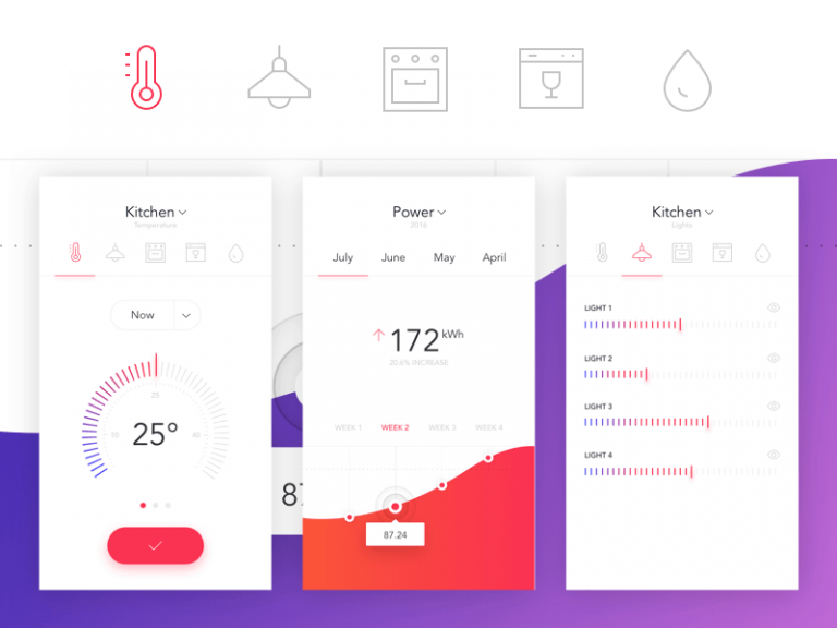 Simple Smart Home App - Free Sketch Resource | Sketch Elements