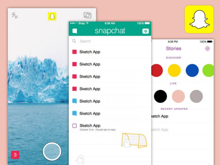 Snapchat iOS Template - Free Sketch Resource | Sketch Elements