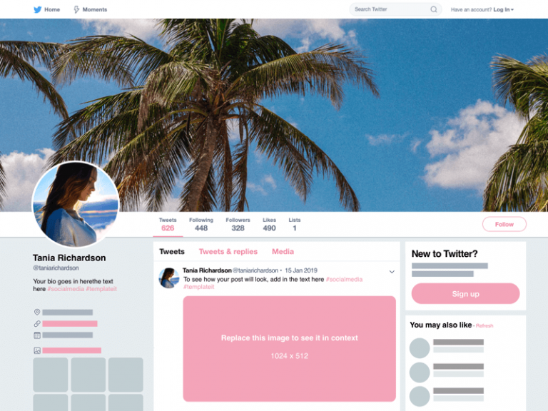 Twitter Profile - Free Sketch Resource | Sketch Elements