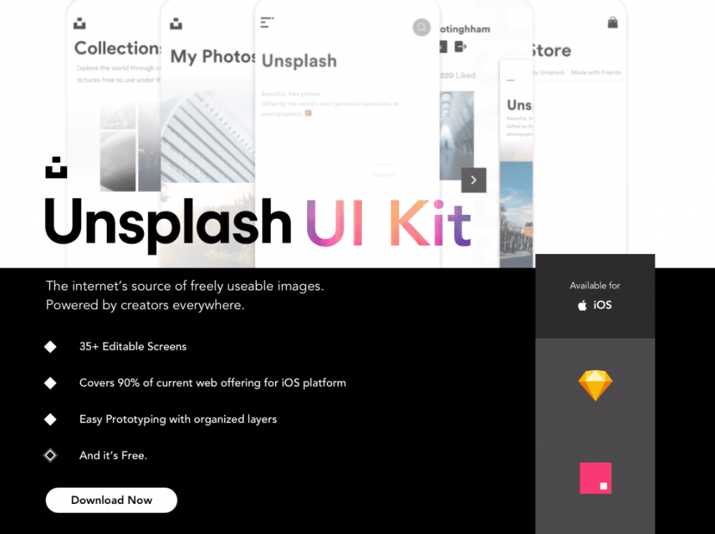 Unsplash UI Kit - Free Sketch Resource | Sketch Elements