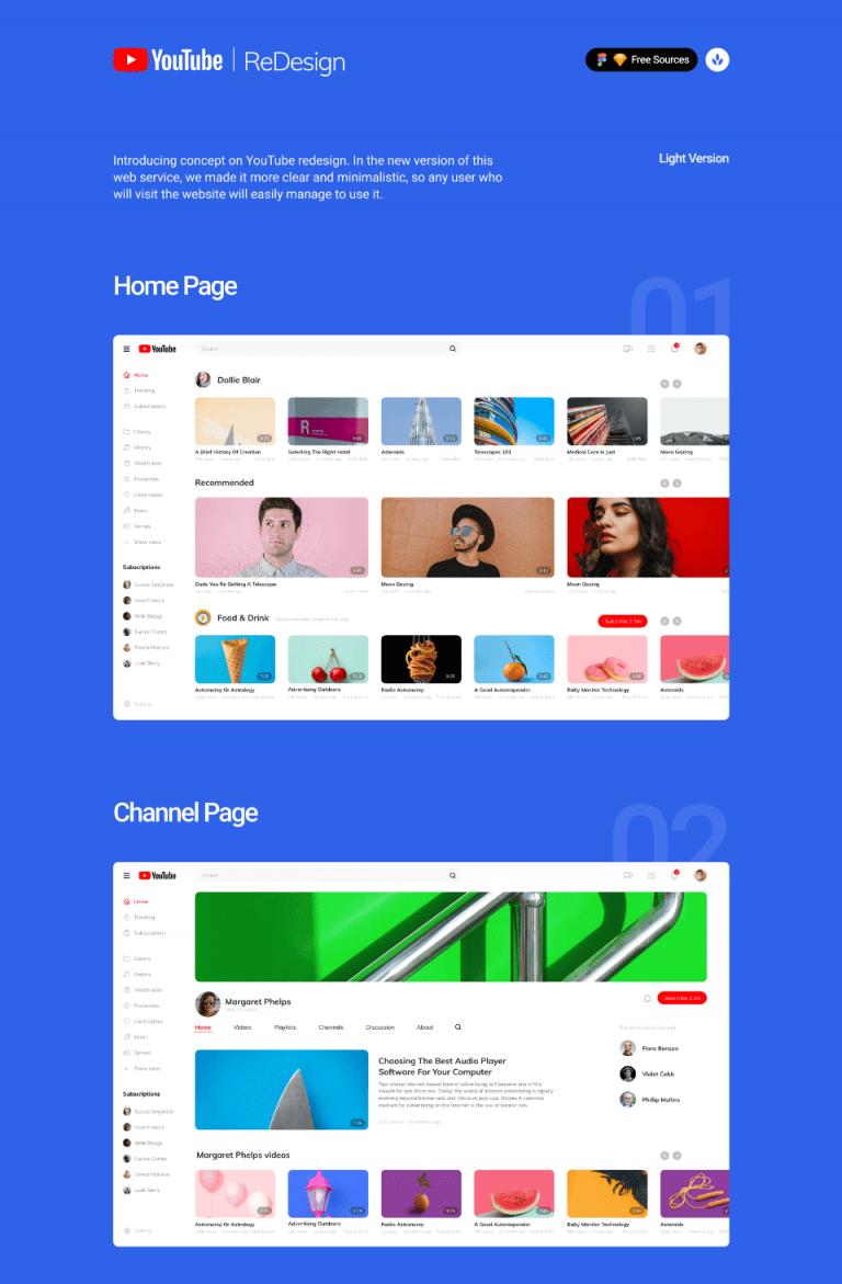 Youtube Redesign Concept - Free Sketch Resource | Sketch Elements