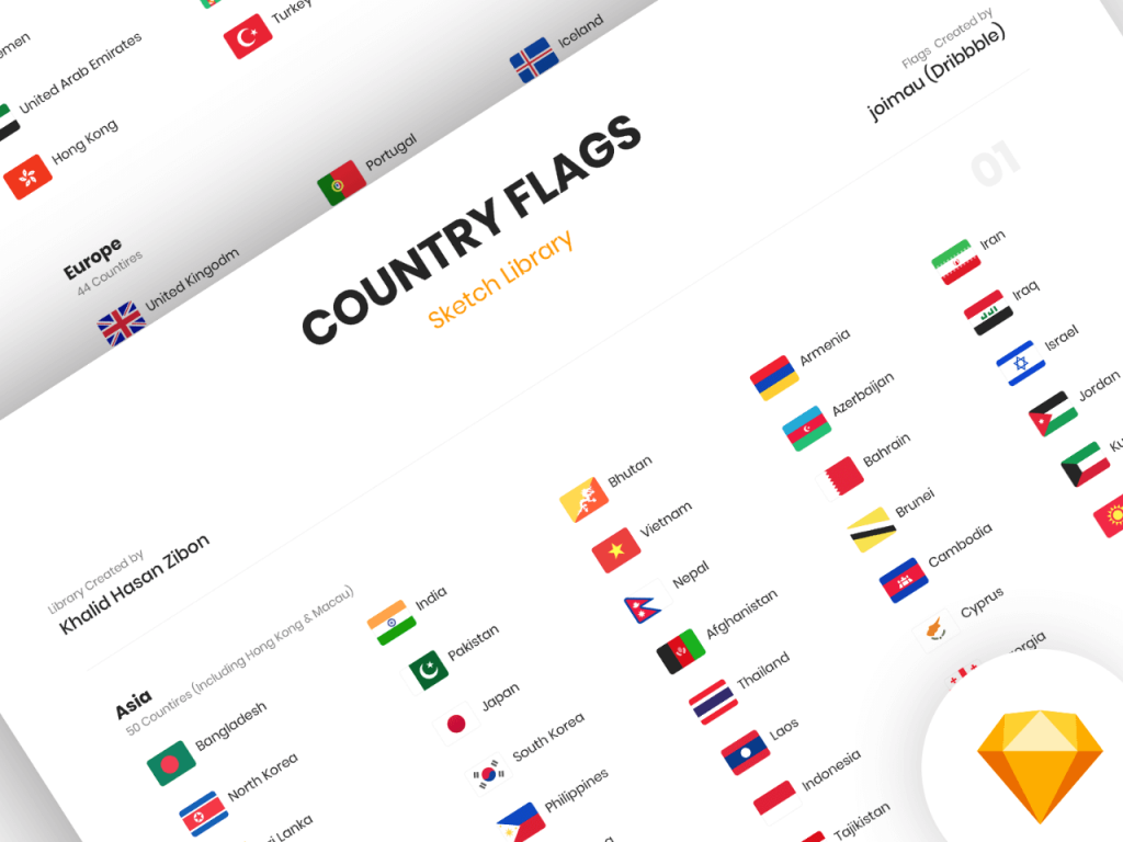 Country Flags - Free Sketch Resource | Sketch Elements