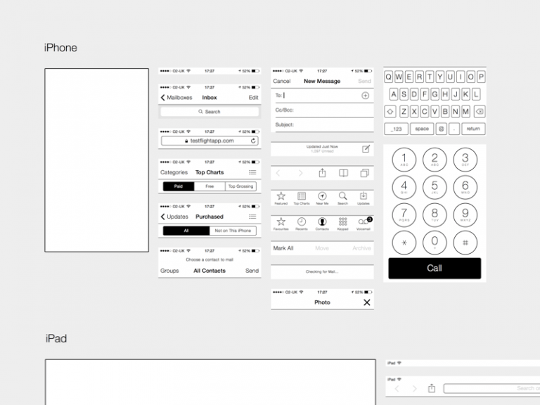 iPhone and iPad Wireframing Kit - Free Sketch Resource | Sketch Elements