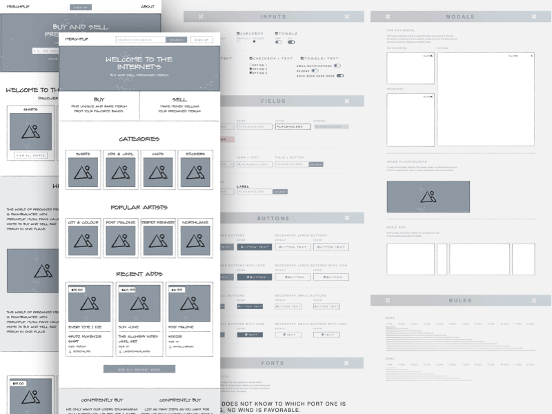 Low Fidelity Wireframing System Free Sketch Resource Sketch Elements