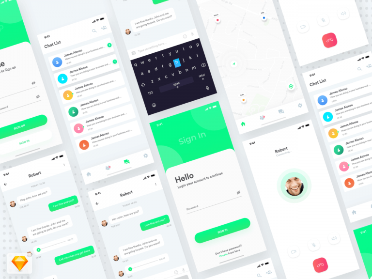 Map Chat App Concept - Free Sketch Resource | Sketch Elements