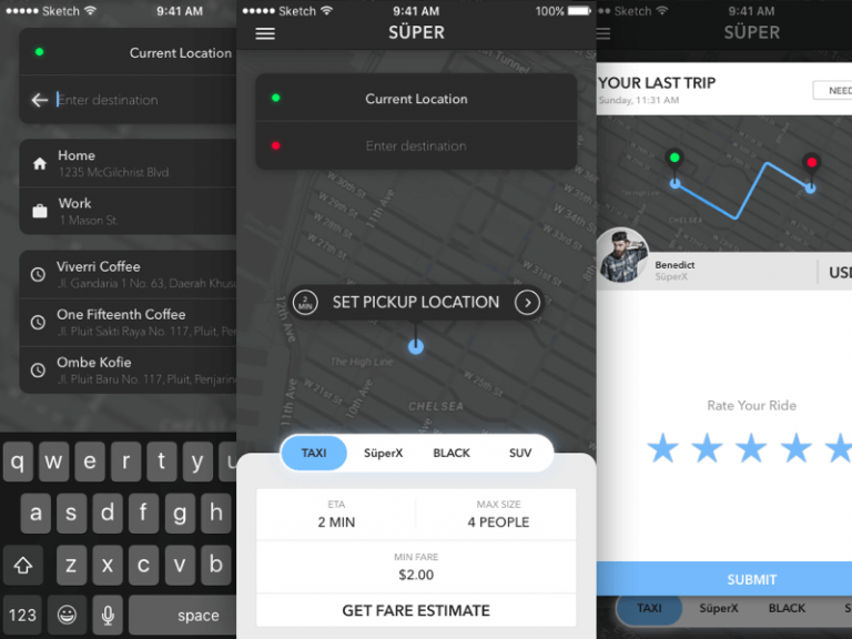 Uber App Clone - Free Sketch Resource | Sketch Elements