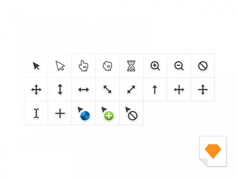 Vector Cursor Symbols - Free Sketch Resource | Sketch Elements