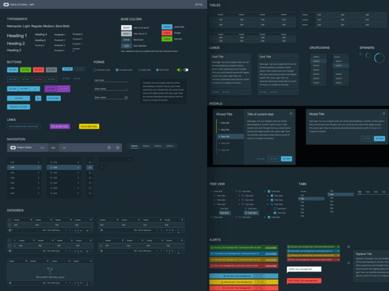 VMWare Clarity Dark UI Kit - Free Sketch Resource | Sketch Elements