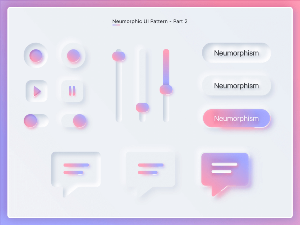 Neumorphic UI Set2 - Free Sketch Resource | Sketch Elements