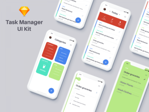 Task Manager UI Kit - Free Sketch Resource | Sketch Elements