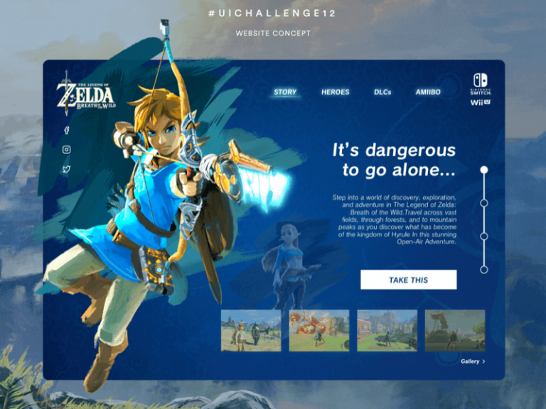 Zelda Website Template - Free Sketch Resource | Sketch Elements