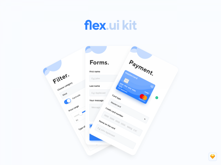 Flex Mobile UI Kit - Free Sketch Resource | Sketch Elements