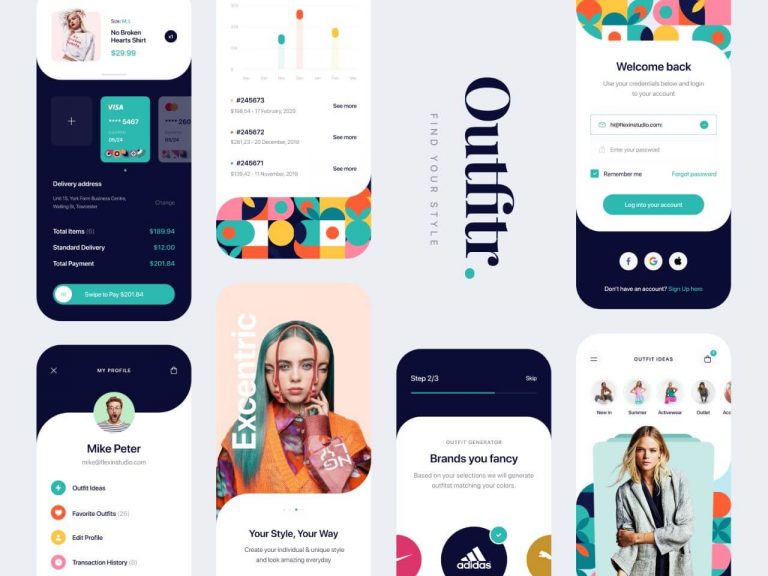 Fashion UI Kit - Free Sketch Resource | Sketch Elements
