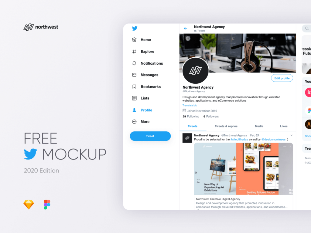 Twitter Desktop - Free Sketch Resource | Sketch Elements
