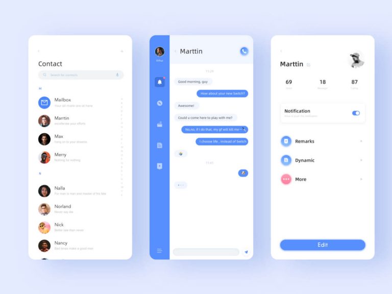 Chat UI Concept - Free Sketch Resource | Sketch Elements