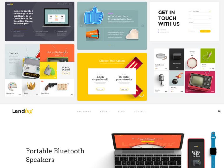 UI Kit Landing Page - Free Sketch Resource | Sketch Elements