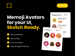 Memoji Avatar UI Kit - Free Sketch Resource | Sketch Elements