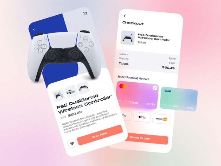 PS5 Product and Checkout App - Free Sketch Resource | Sketch Elements