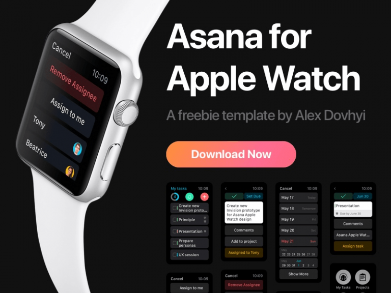 Asana For Apple Watch - Free Sketch Resource | Sketch Elements