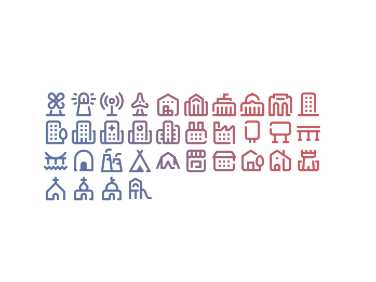 Buildings Icons (34) - Free Sketch Resource | Sketch Elements