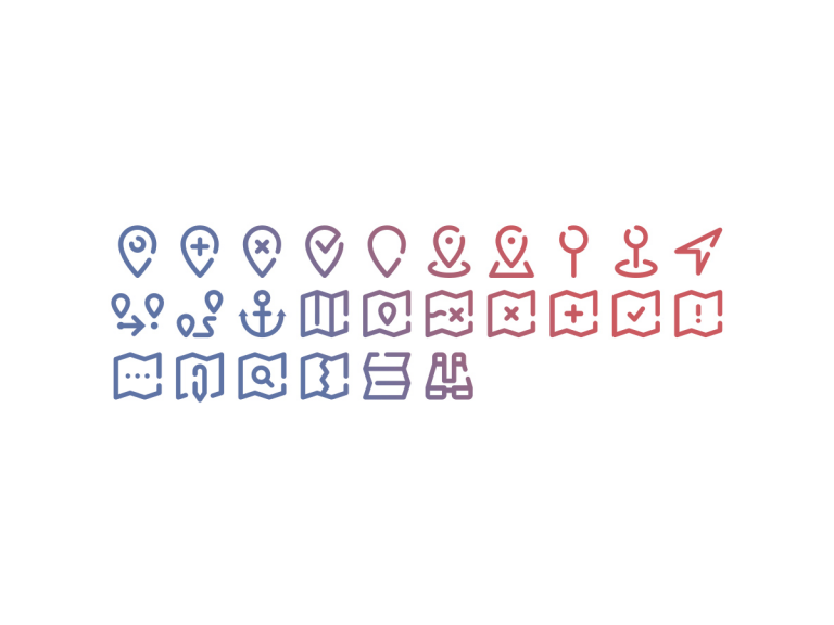 Maps Icons (26) - Free Sketch Resource | Sketch Elements