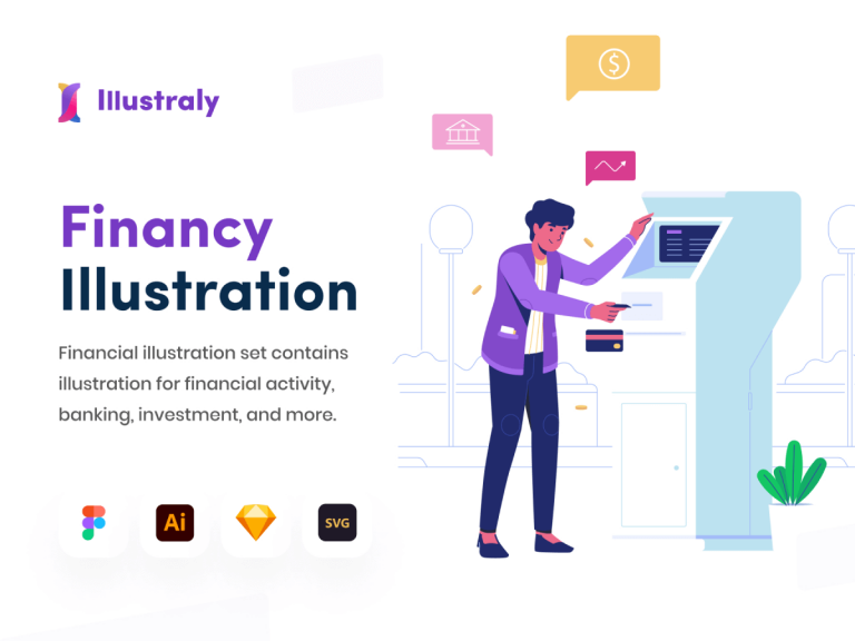 Financial Illustration Set - Free Sketch Resource | Sketch Elements